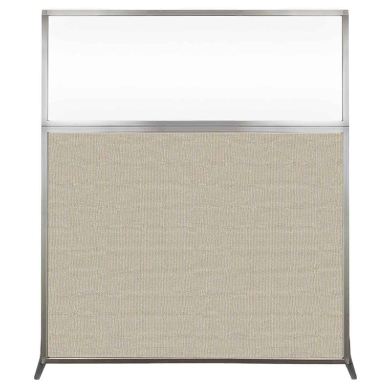 Versare 6' Tall Hush Screen Portable Partition - Clear Fluted Window | Wayfair